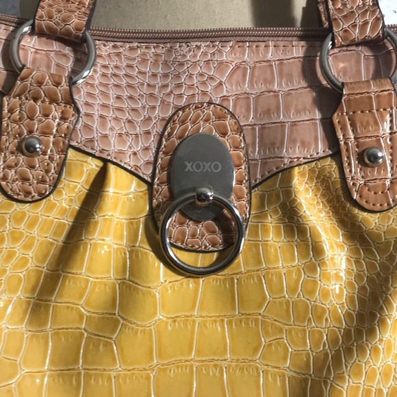 XOXO | Bags | Xoxo Satchel Purse Mustard Yellow And Tan Snake | Poshmark